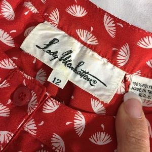 lady manhatten | Tops | Lady Manhattan Vintage Red Blouse 2 | Poshmark